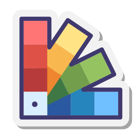 Color Palette icon in Stickers Style