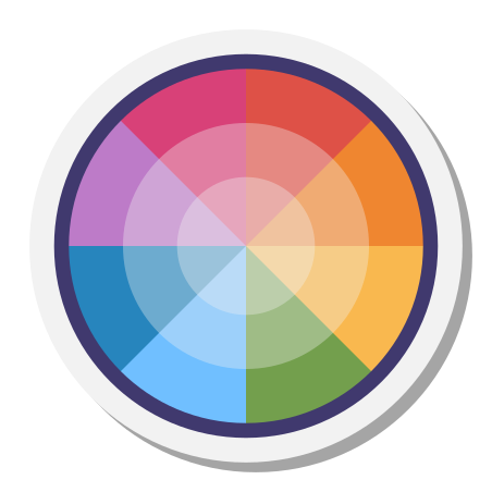 Color Wheel icon in Stickers Style