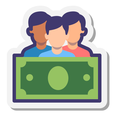 Community Grants icon in Stickers Style