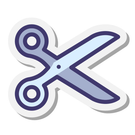 Cut icon in Stickers Style