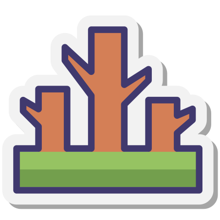 Deforestation icon in Stickers Style