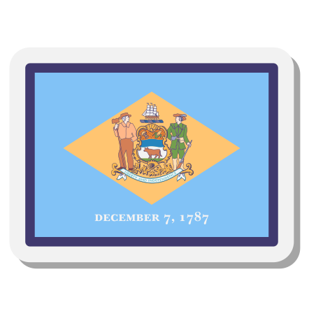 Delaware Flag icon in Stickers Style