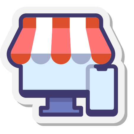 Device Shop icon in Stickers Style