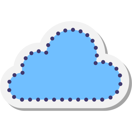 Dotted Cloud icon in Stickers Style