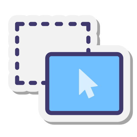 Drag And Drop icon in Stickers Style
