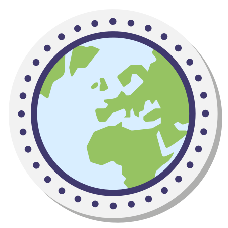Earth Planet icon in Stickers Style