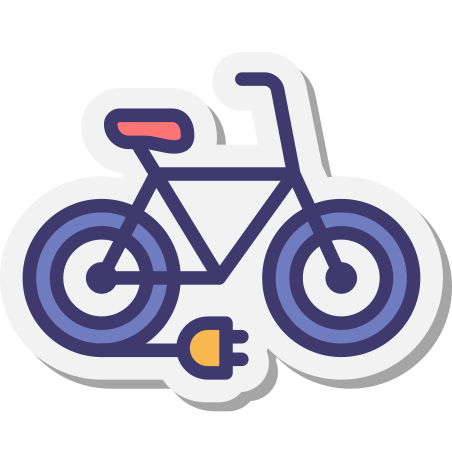 Electric Bike icon in Stickers Style