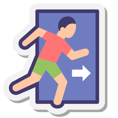 Emergency Exit icon in Stickers Style