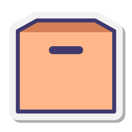 Empty Box icon in Stickers Style