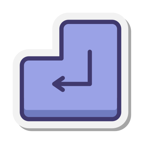Enter Key icon in Stickers Style