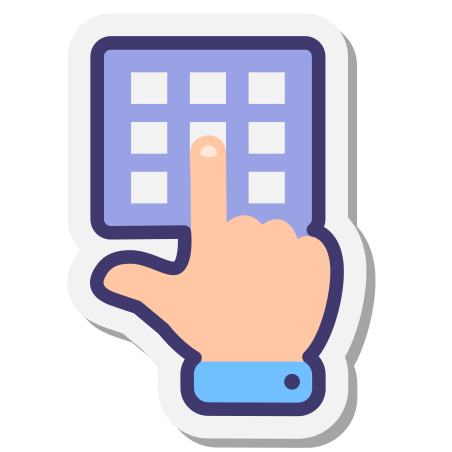 Pin Pad icon in Stickers Style