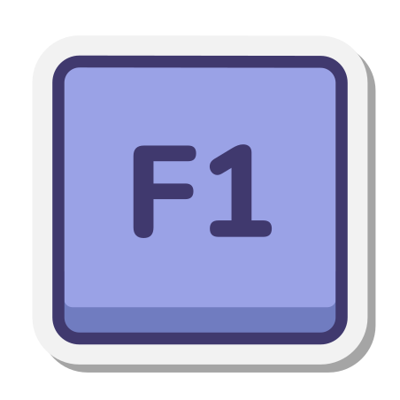 F1 Key icon in Stickers Style