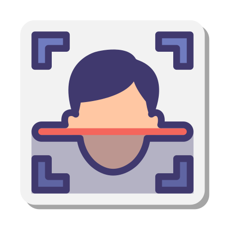 Facial Recognition icon in Stickers Style