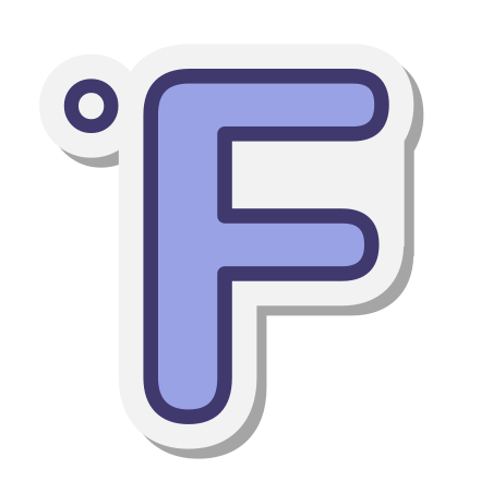 Fahrenheit Symbol icon in Stickers Style