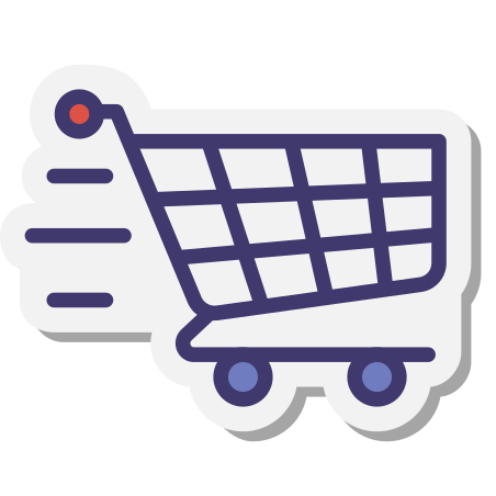 Fast Cart icon in Stickers Style