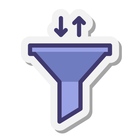 Filter and Sort icon in Stickers Style