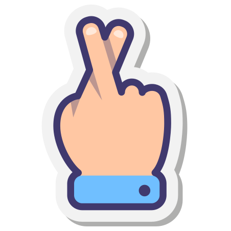 Fingers Crossed icon in Stickers Style