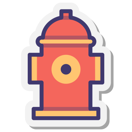 Fire Hydrant icon in Stickers Style
