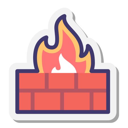 Firewall icon in Stickers Style