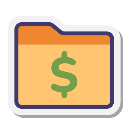 Folder Bills icon in Stickers Style