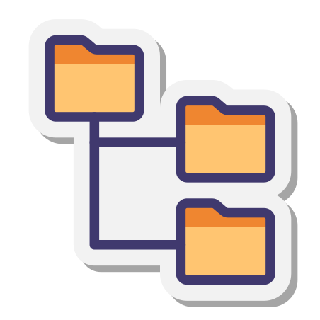 Folder Tree icon in Stickers Style