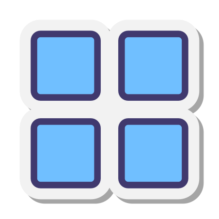 Four Squares icon in Stickers Style