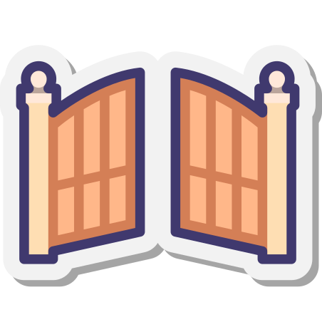Front Gate Open icon in Stickers Style