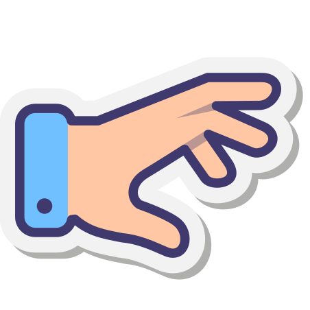 Grab icon in Stickers Style