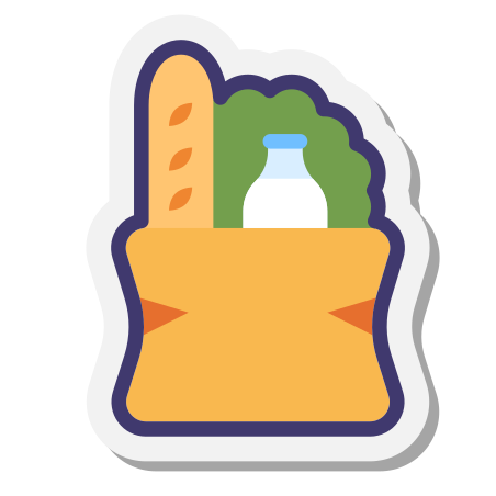 Grocery Bag icon in Stickers Style