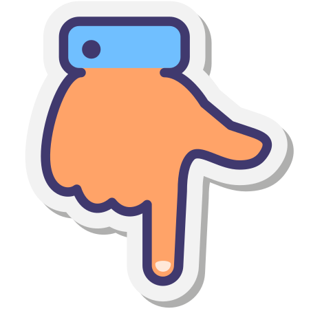 Hand Down Skin Type 1 icon in Stickers Style
