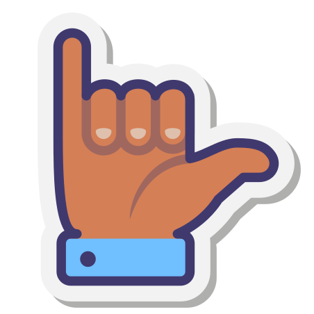 Hang 10 Skin Type 2 icon in Stickers Style