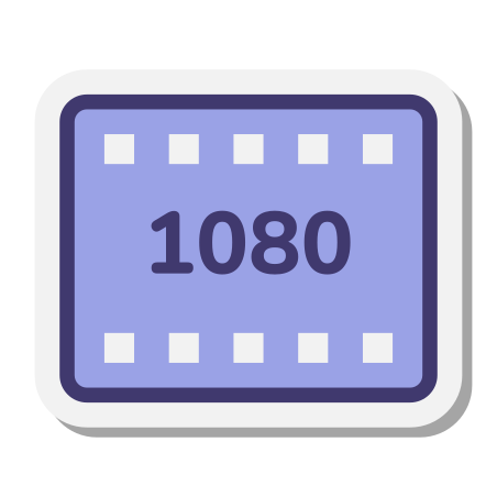 HD 1080p icon in Stickers Style