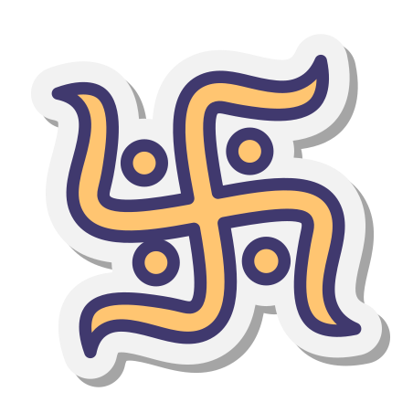 Hindu Swastik icon in Stickers Style