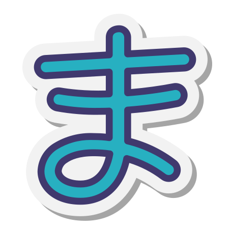 Hiragana Ma icon in Stickers Style