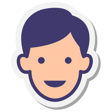 Human Head icon in Stickers Style