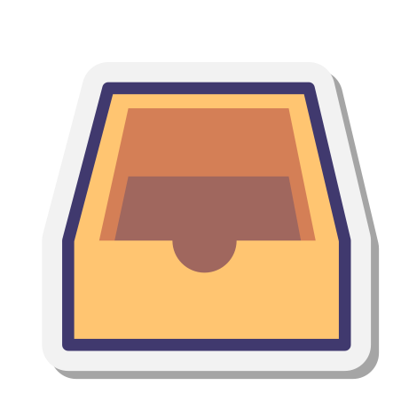 Inbox icon in Stickers Style