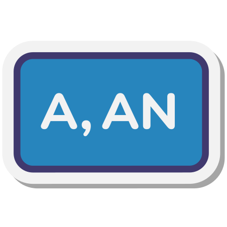 Indefinite Article icon in Stickers Style