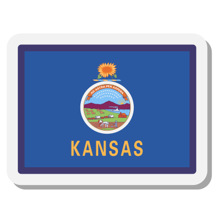 Kansas Flag icon in Stickers Style