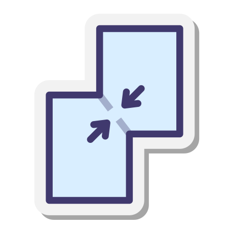 Merge Documents icon in Stickers Style