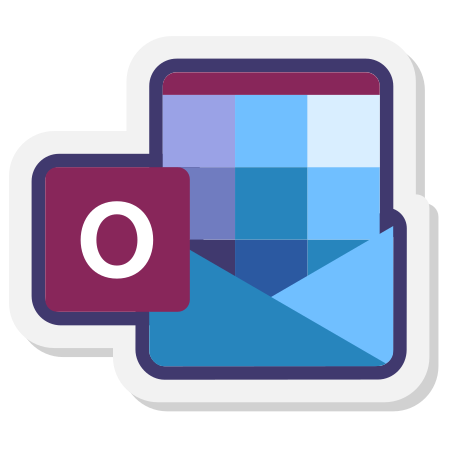 Microsoft Outlook 2019 icon in Stickers Style