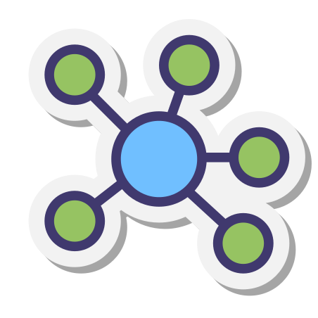 Mind Map icon in Stickers Style
