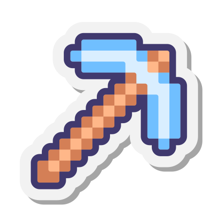 Minecraft Pickaxe icon in Stickers Style