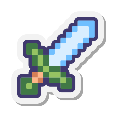 Minecraft Sword icon in Stickers Style