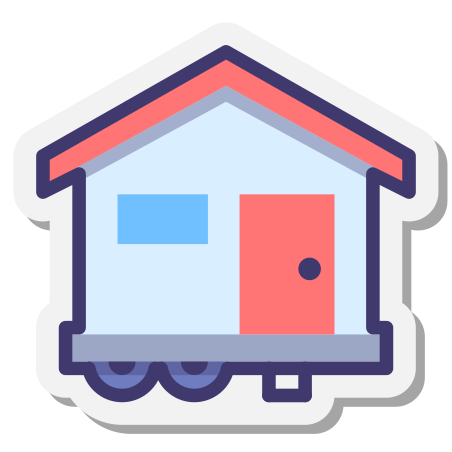 Mobile Home icon in Stickers Style