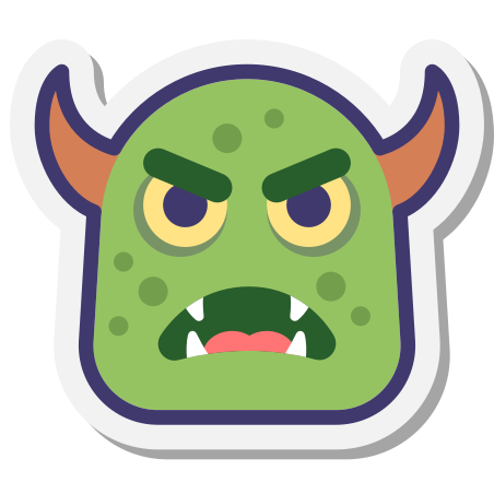 Monster Face icon in Stickers Style
