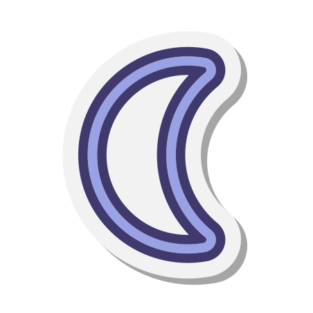 Moon Symbol icon in Stickers Style