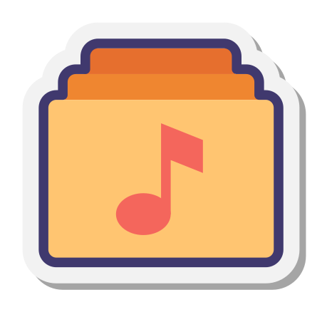 Music Library icon in Stickers Style