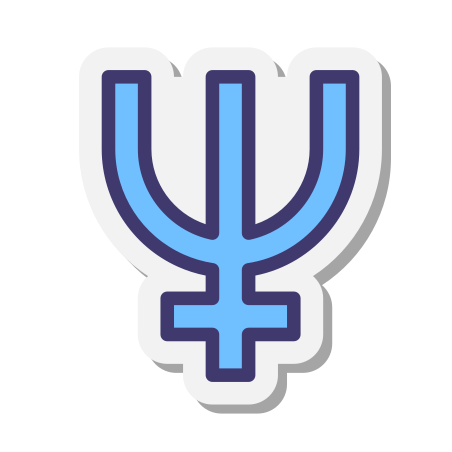 Neptune Symbol icon in Stickers Style