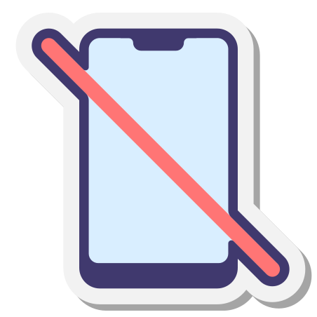 No Mobile icon in Stickers Style
