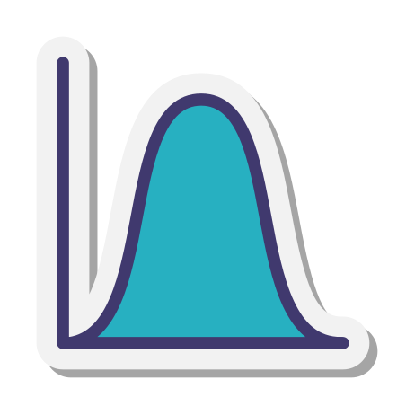 Normal Distribution Histogram icon in Stickers Style
